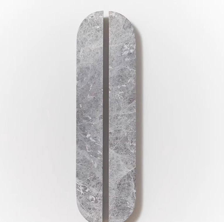 Bianco Grey Large Oval Marble Handles | Elegant Marble Cabinet Pulls ...