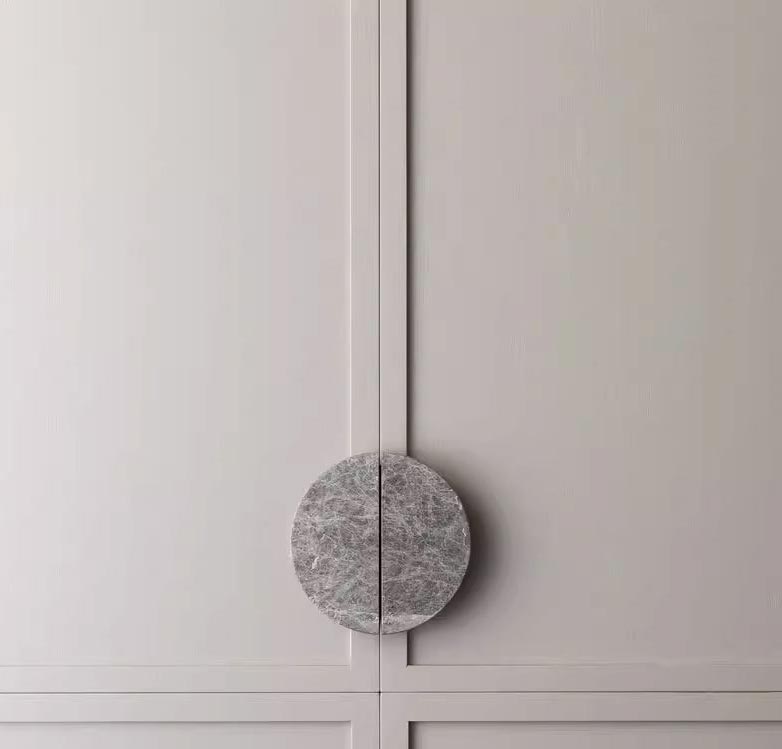 Bianco Grey Round Marble Handles | Elegant Grey Marble Hardware ...
