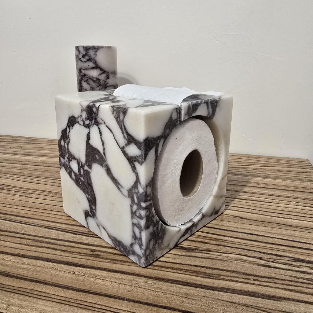Calacatta Viola Marble Toilet Paper Holder | Italian Stone Décor ...